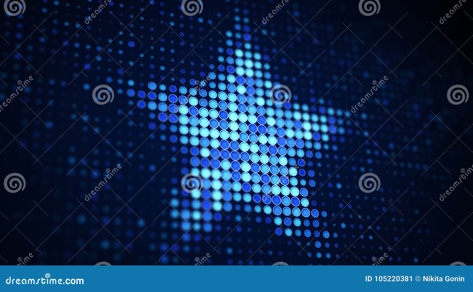 Blue Star Shape of Pixels on Screen Stock Illustration - Illustration ...