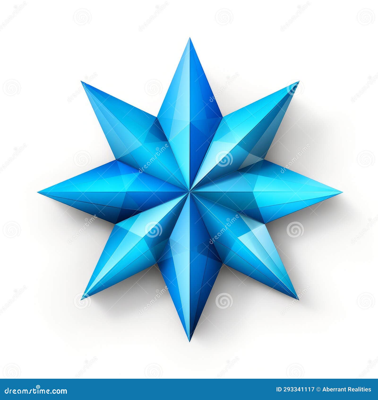 A Blue Star Shaped Object on a White Background Stock Illustration ...