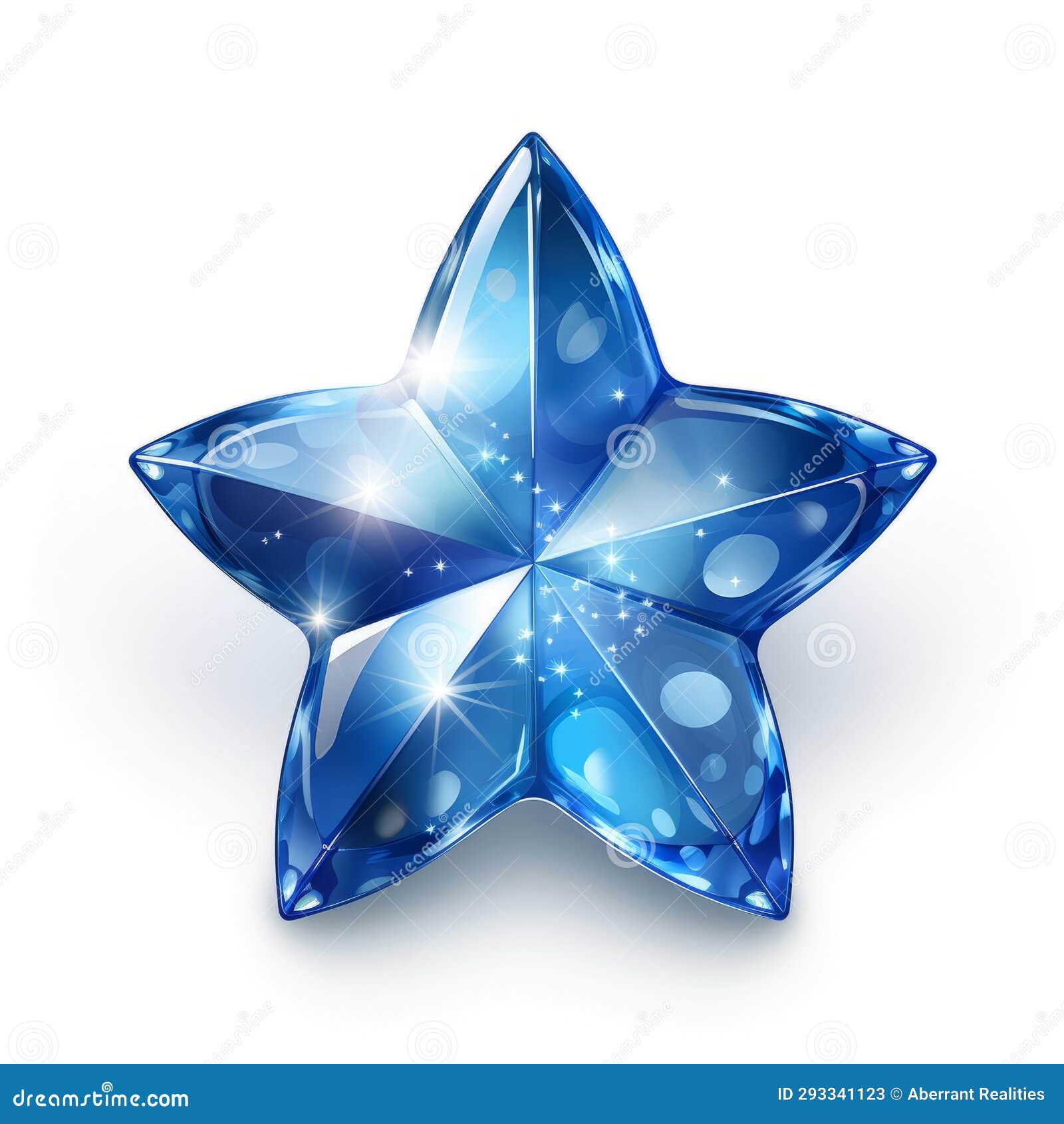 A Blue Star Shaped Object on a White Background Stock Illustration ...