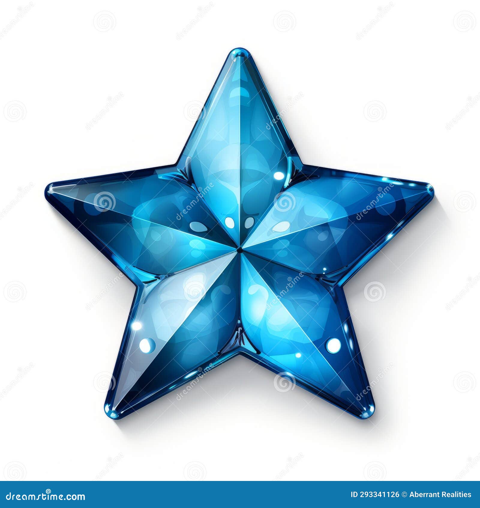 A Blue Star Shaped Object on a White Background Stock Illustration ...