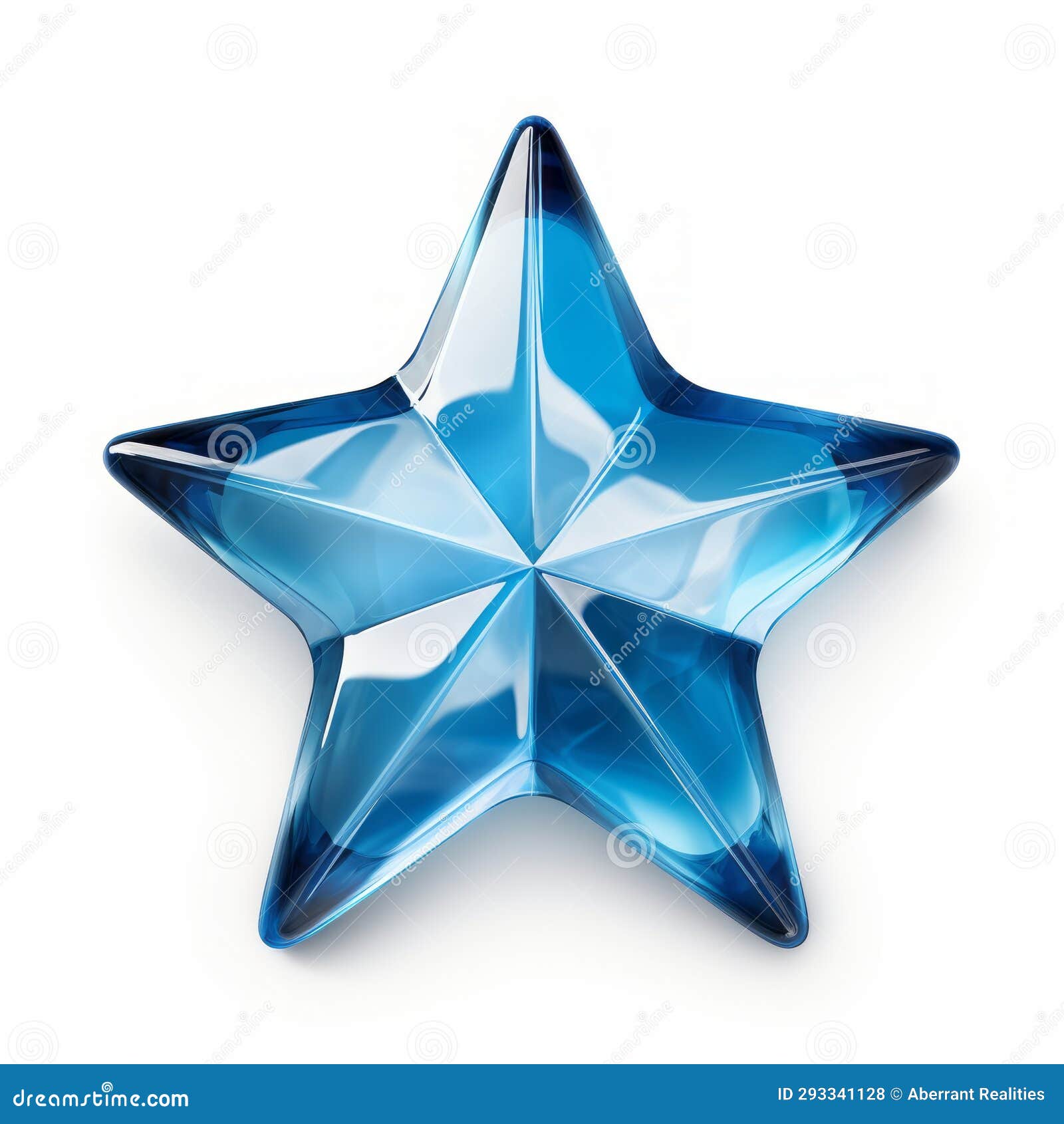 A Blue Star Shaped Object on a White Background Stock Illustration ...