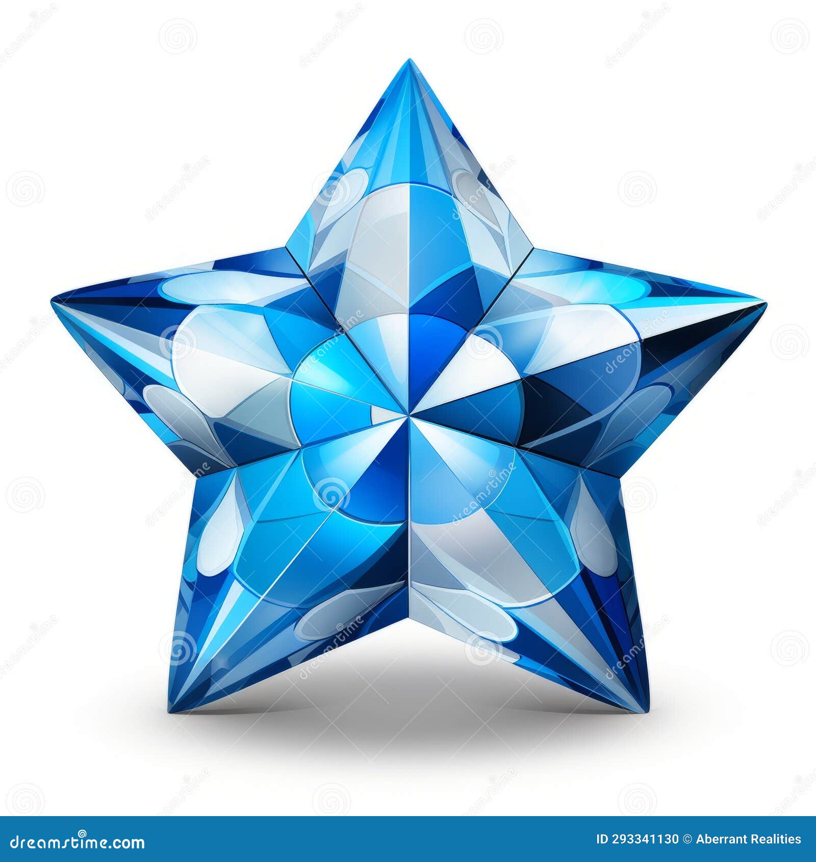 A Blue Star Shaped Object on a White Background Stock Illustration ...