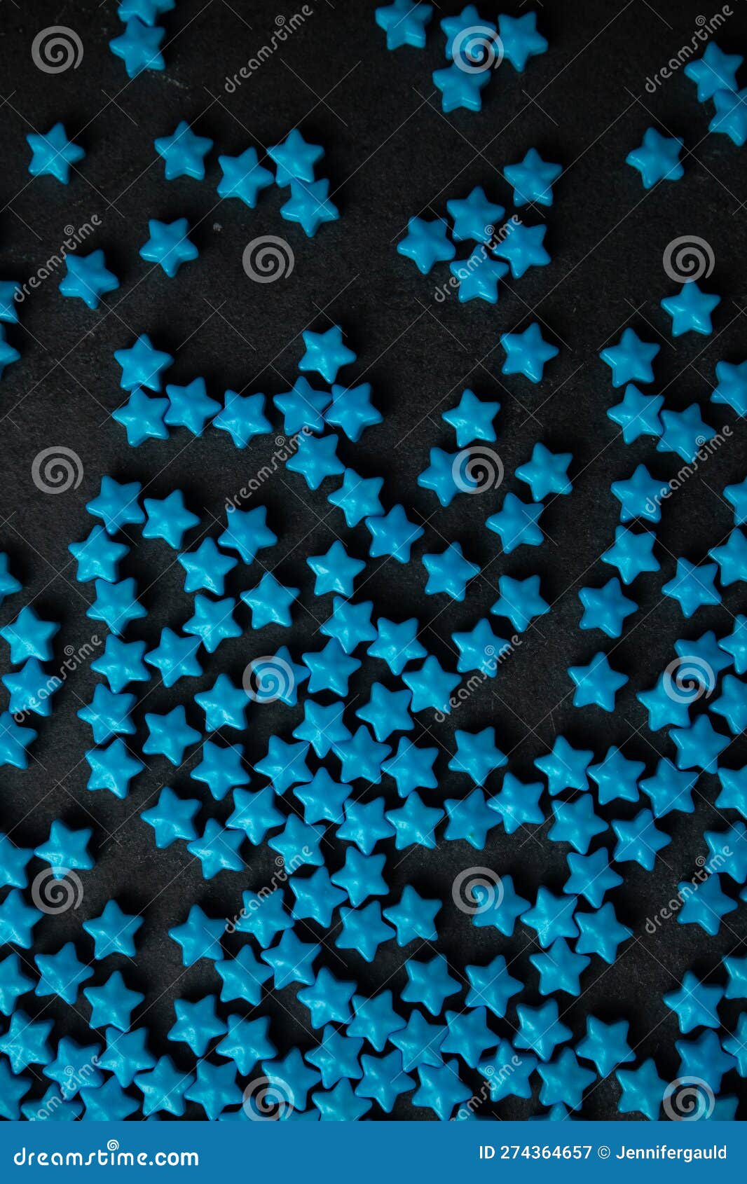 Blue Star Sugar Sprinkles Scattered on Dark Stock Image - Image of ...