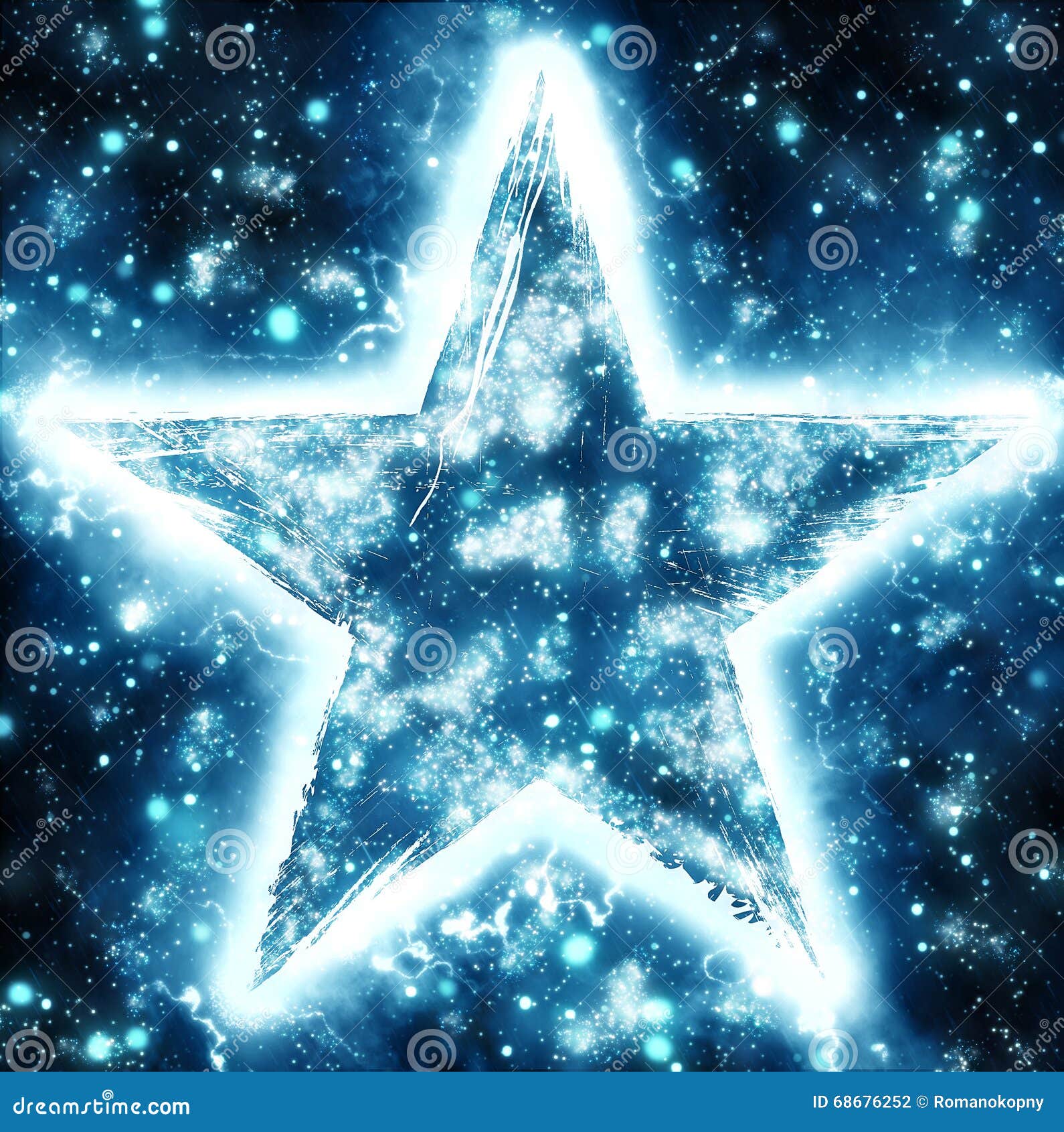 Blue star stock illustration. Illustration of luminous - 68676252