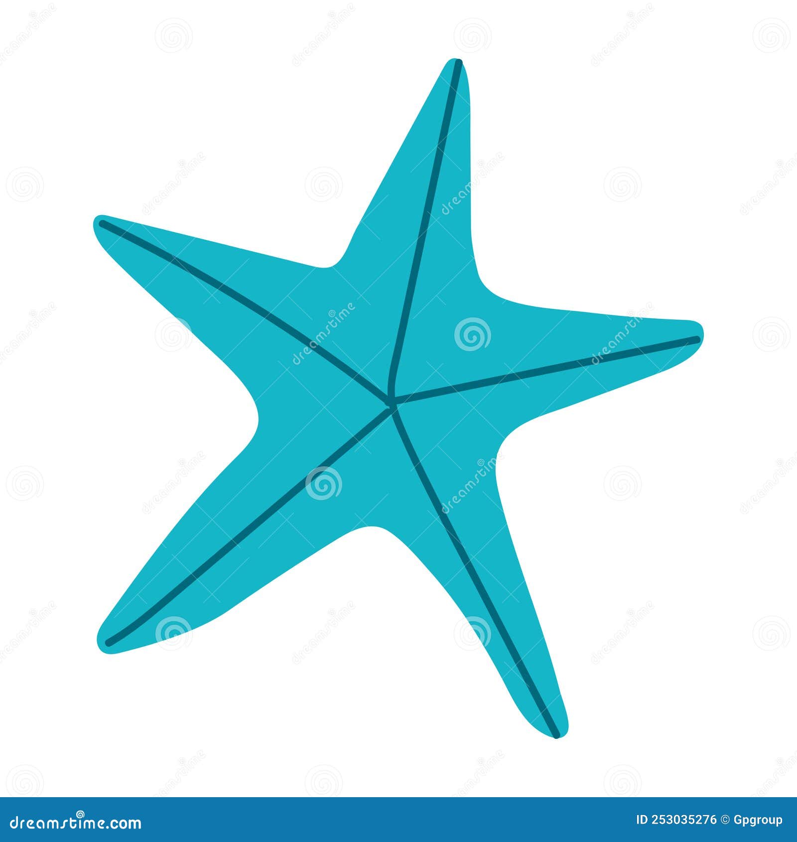 Blue starfish design stock vector. Illustration of nature - 253035276