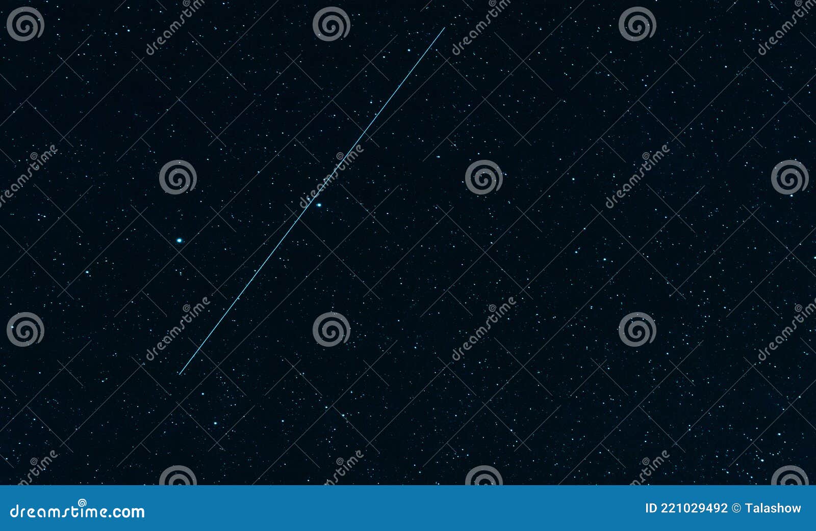 Blue Starry Sky with One Falling Star Stock Photo - Image of falling ...