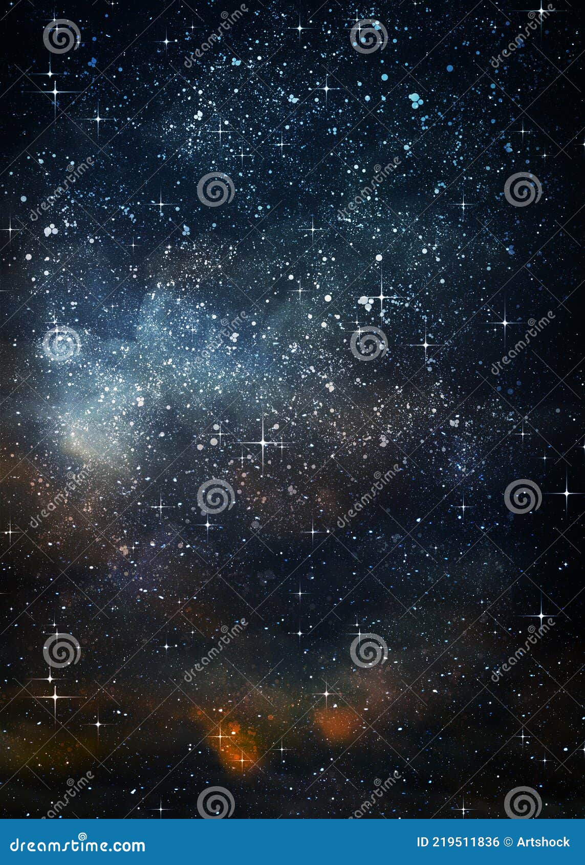 Blue starry space stock illustration. Illustration of abstract - 219511836