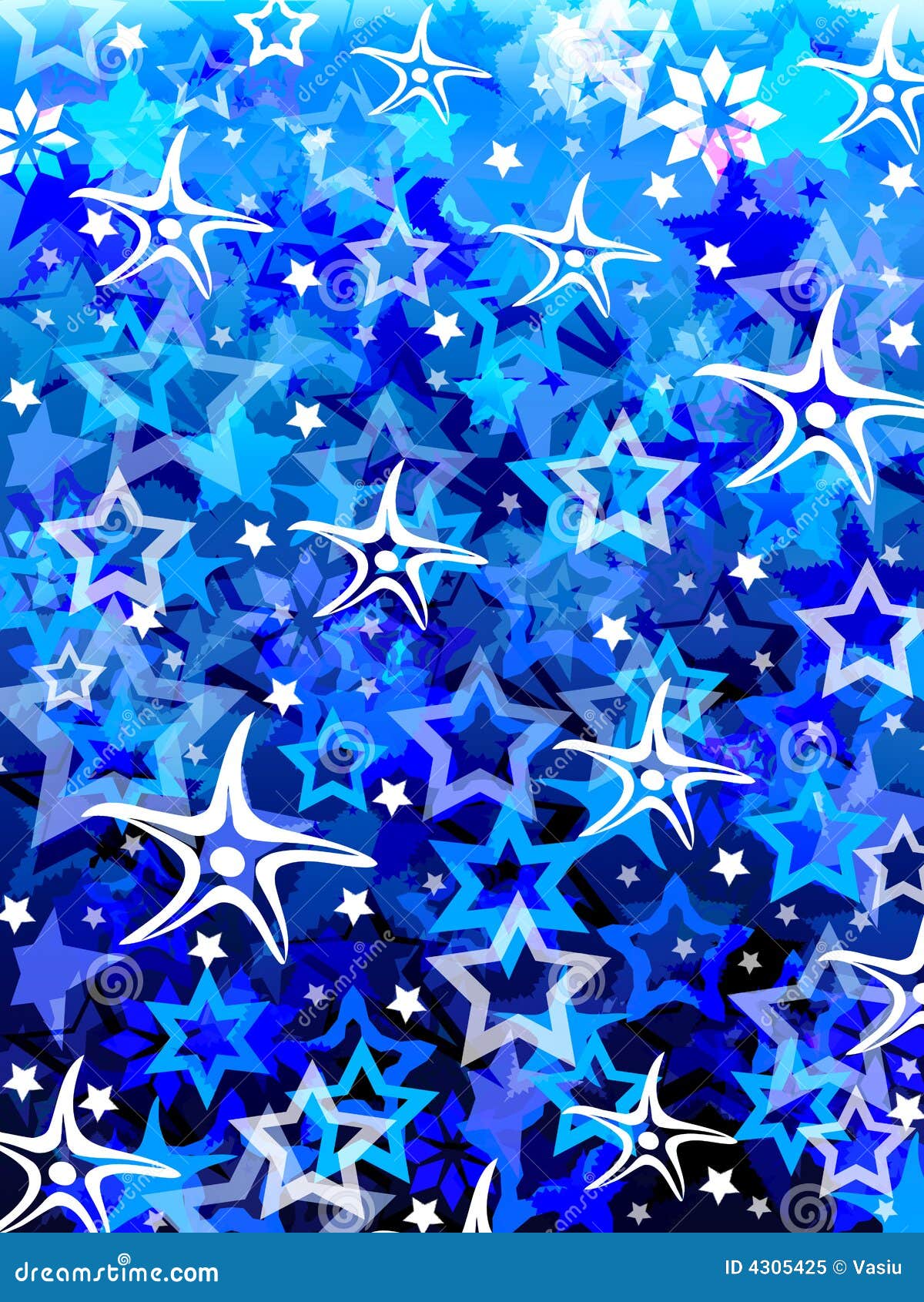 Blue stars stock illustration. Illustration of merry, funky - 4305425