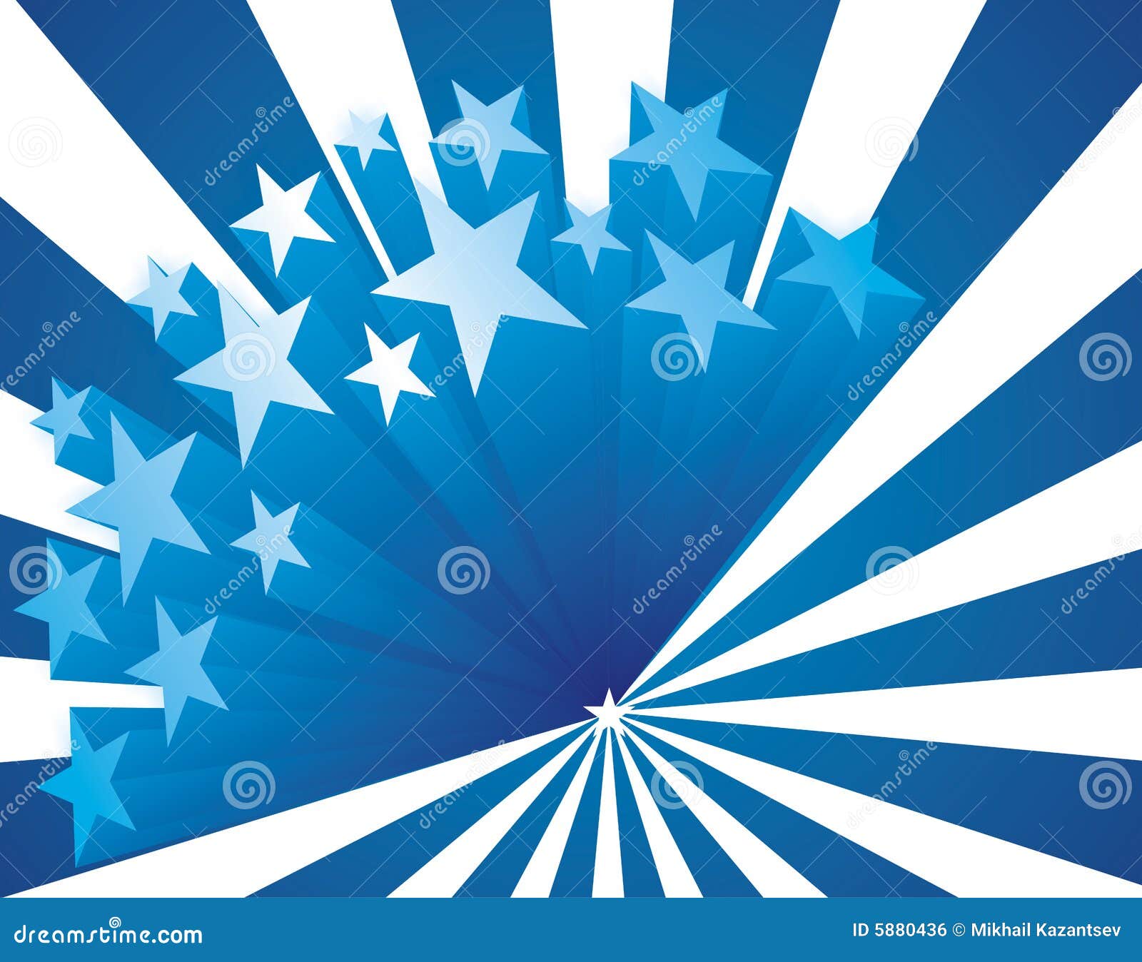 Blue stars background stock vector. Illustration of rays - 5880436