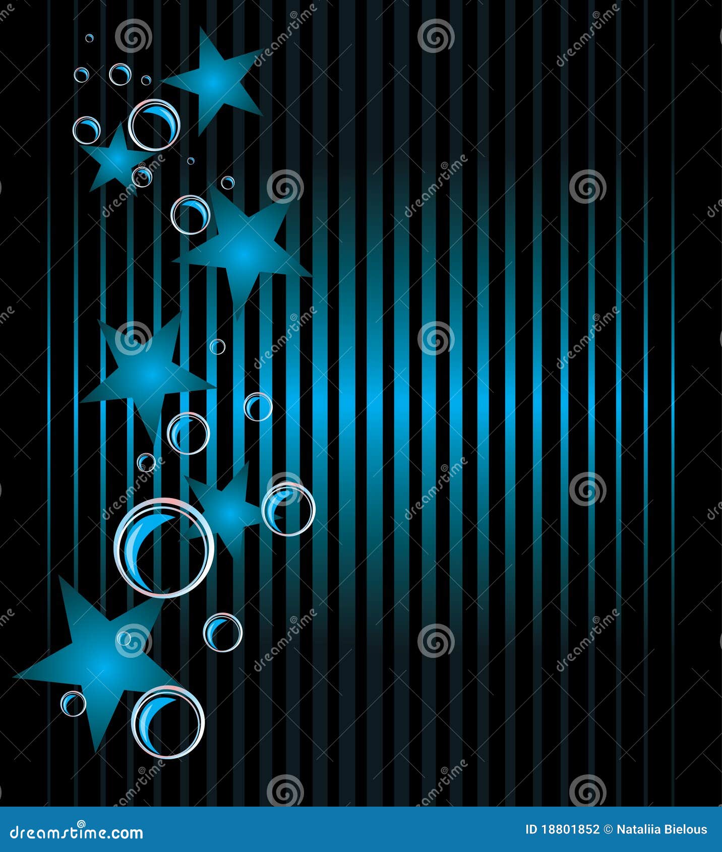 Blue Stars and Bubbles. Abstract Background Stock Vector - Illustration ...