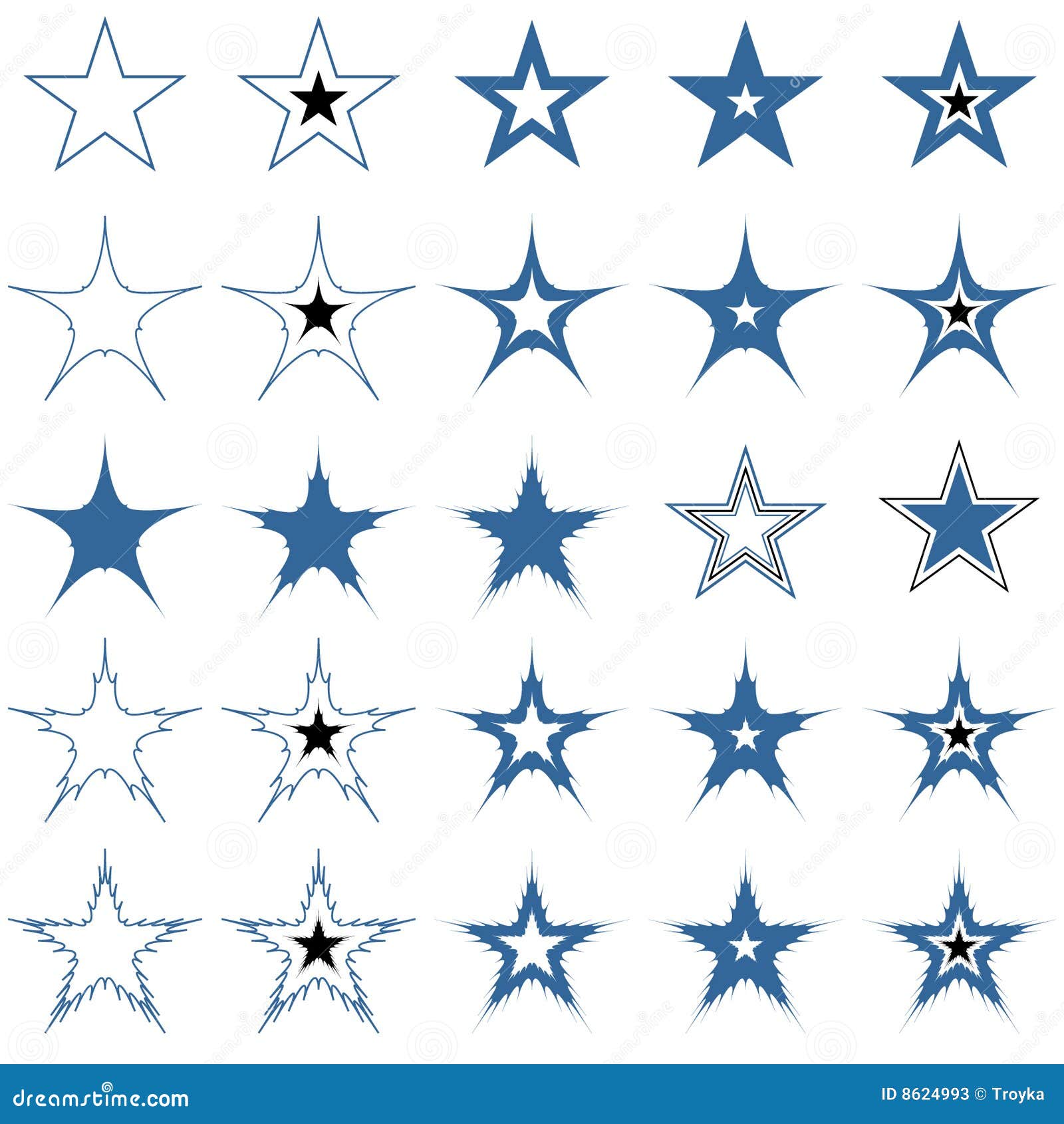 Blue Stars. Design Elements. Vector. Stock Vector - Illustration of ...