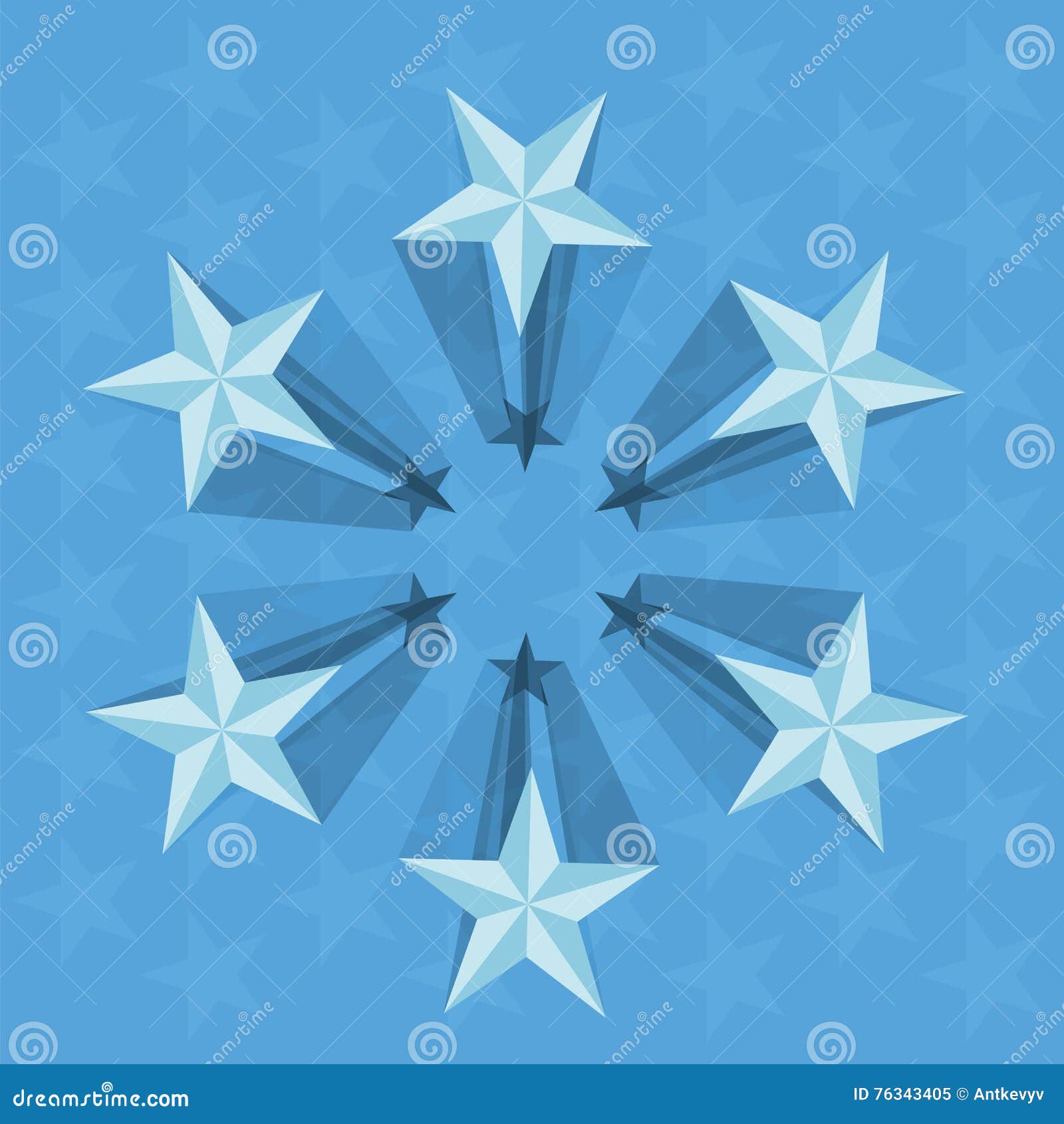 Blue stars perspective stock vector. Illustration of star - 76343405