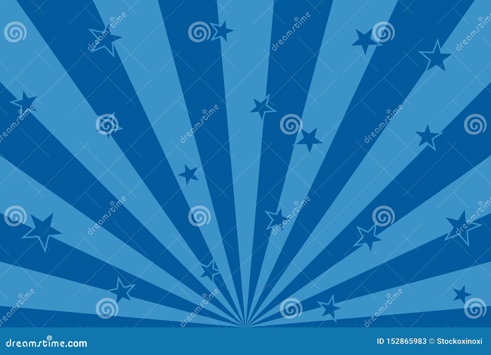 Blue Stars with Radial Rays Abstract Lines Background Stock Vector ...