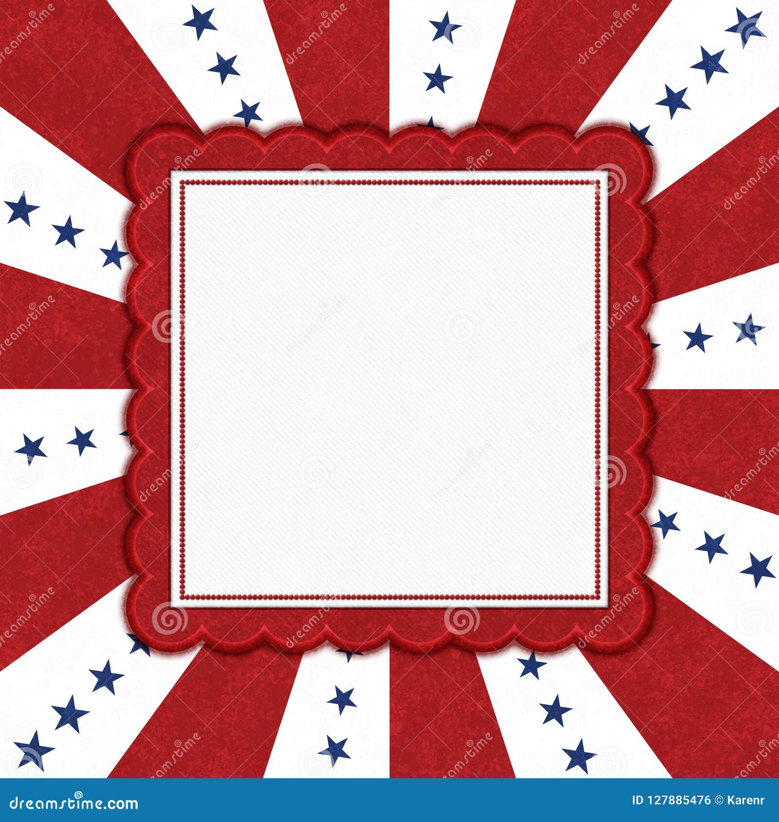Blue Stars with Red and White Burst Lines Border with Copy Space Stock ...