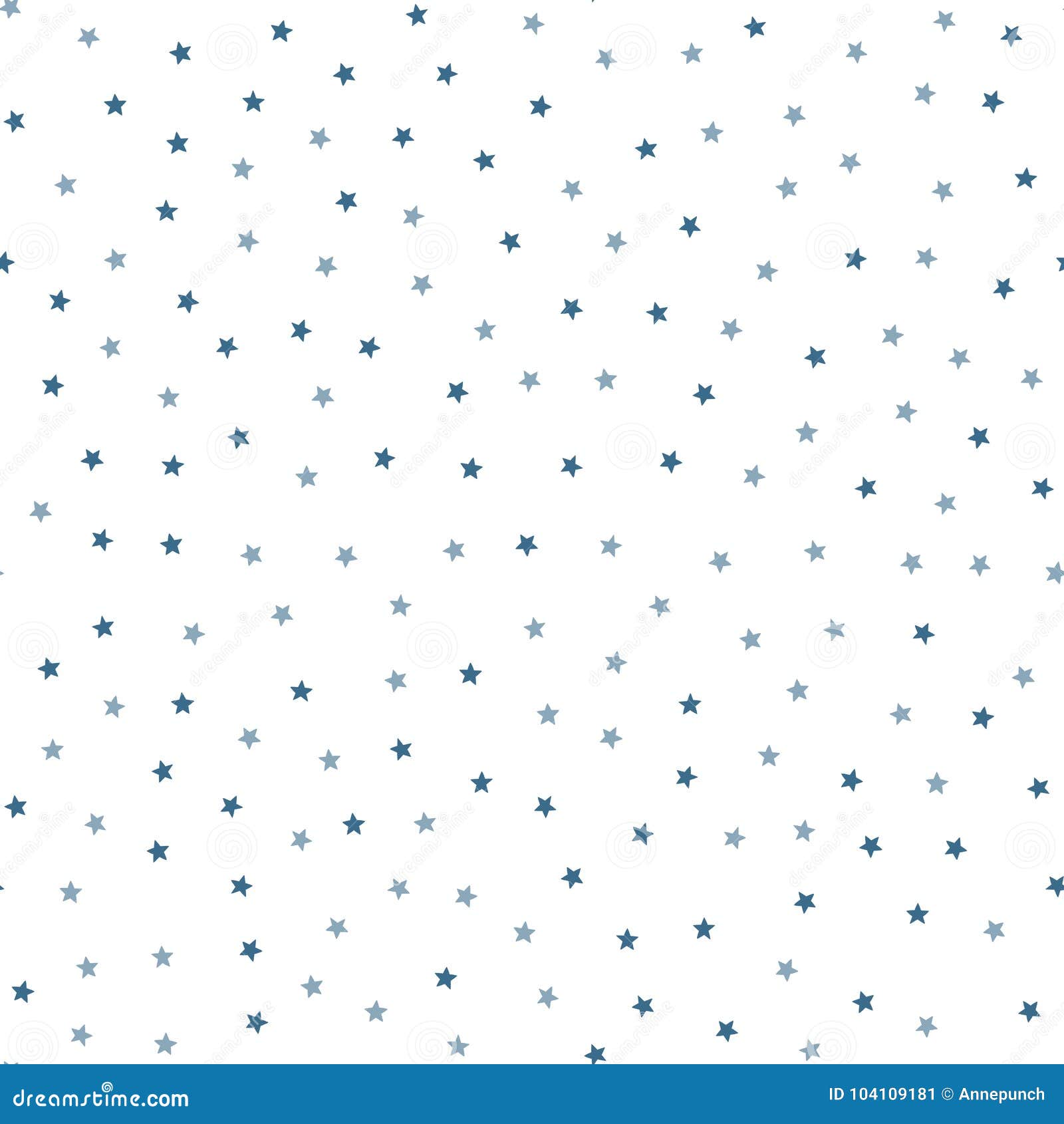 Blue Stars Repeat on White Background. Seamless Pattern Stock Vector ...