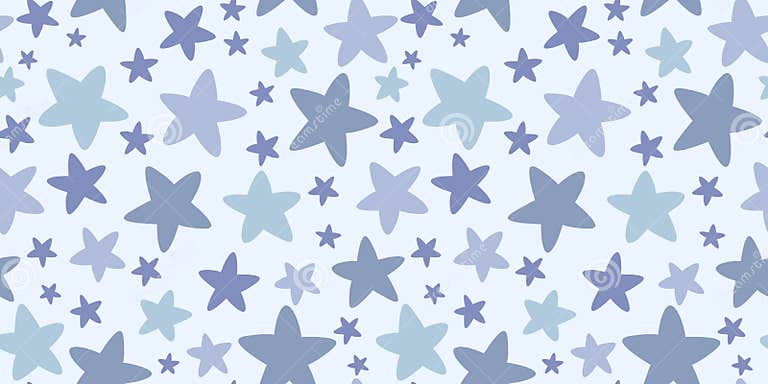 Blue Stars, Seamless Pattern, Vector Background Stock Vector ...