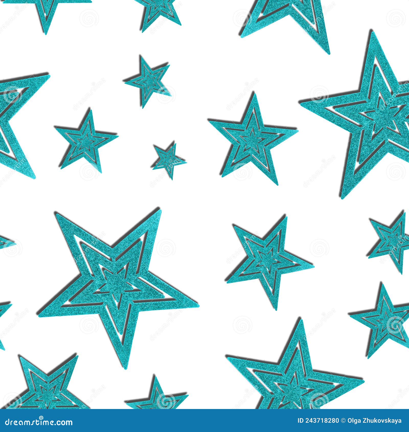 Blue Stars Seamless Pattern on White Background Stock Photo - Image of ...