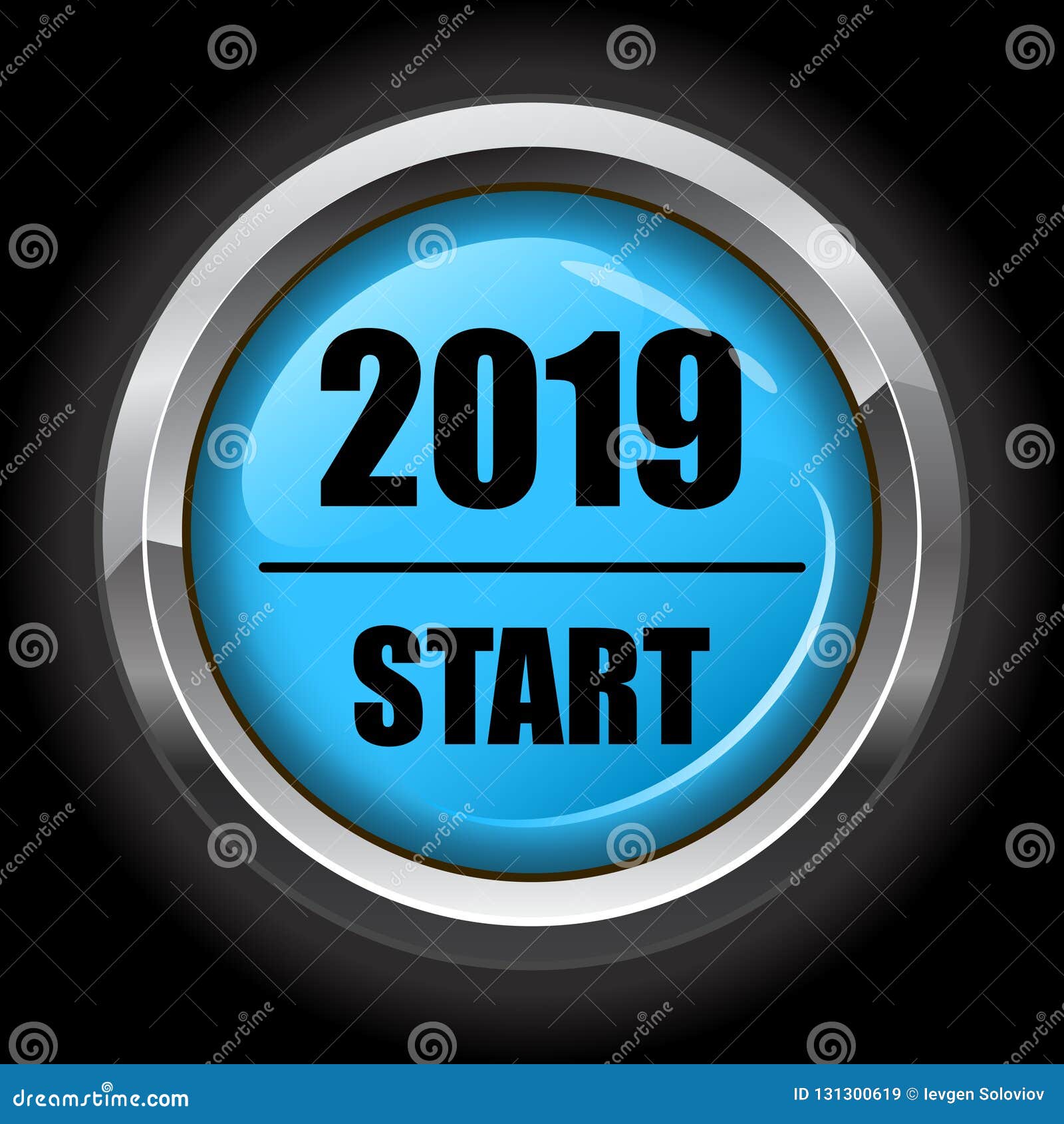Blue 2019 start button stock vector. Illustration of symbol - 131300619