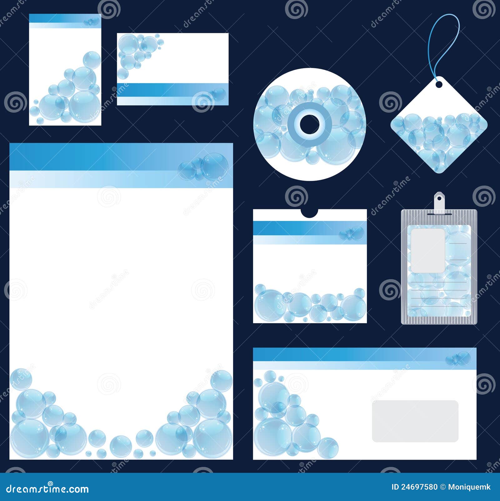 Blue Stationery Set for Company Vector Format Stock Vector ...