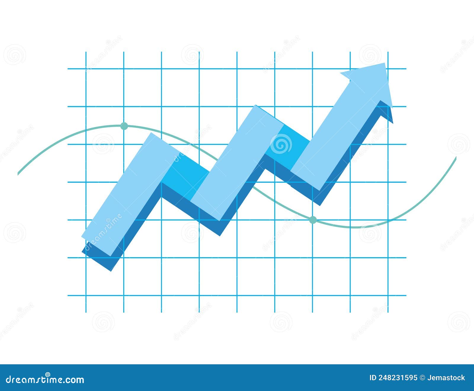 Blue statistics arrow stock vector. Illustration of business - 248231595
