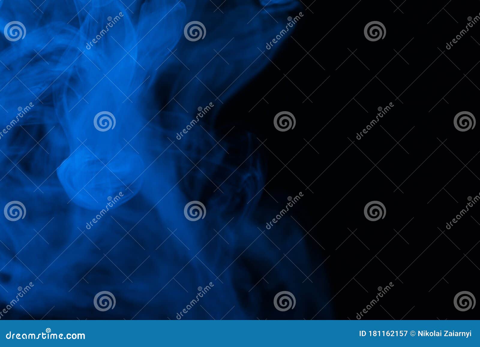 Blue Steam on a Black Background Stock Image - Image of effect ...