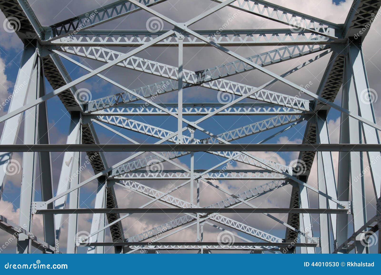 Blue Steel Bridge Center View Stock Photo - Image of bluemetal, center ...