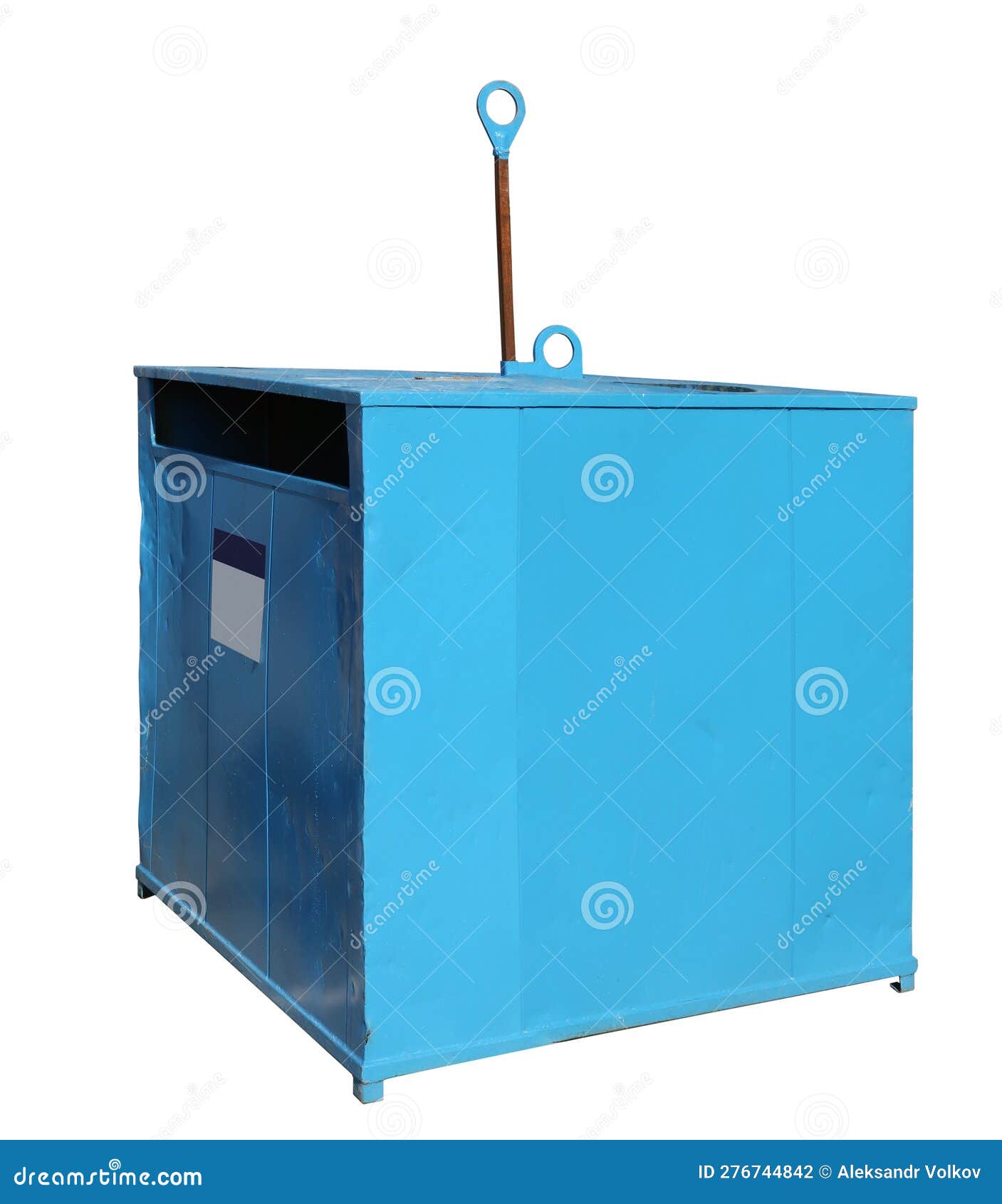Blue Steel Garbage Container Isolated Stock Photo - Image of background ...