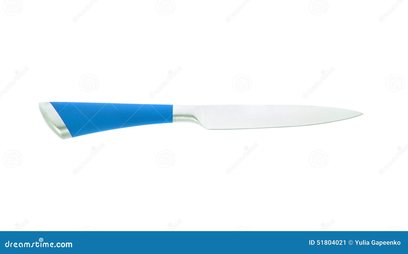Blue Steel Kitchen Knife. Isolated Stock Image - Image of crime, chop ...
