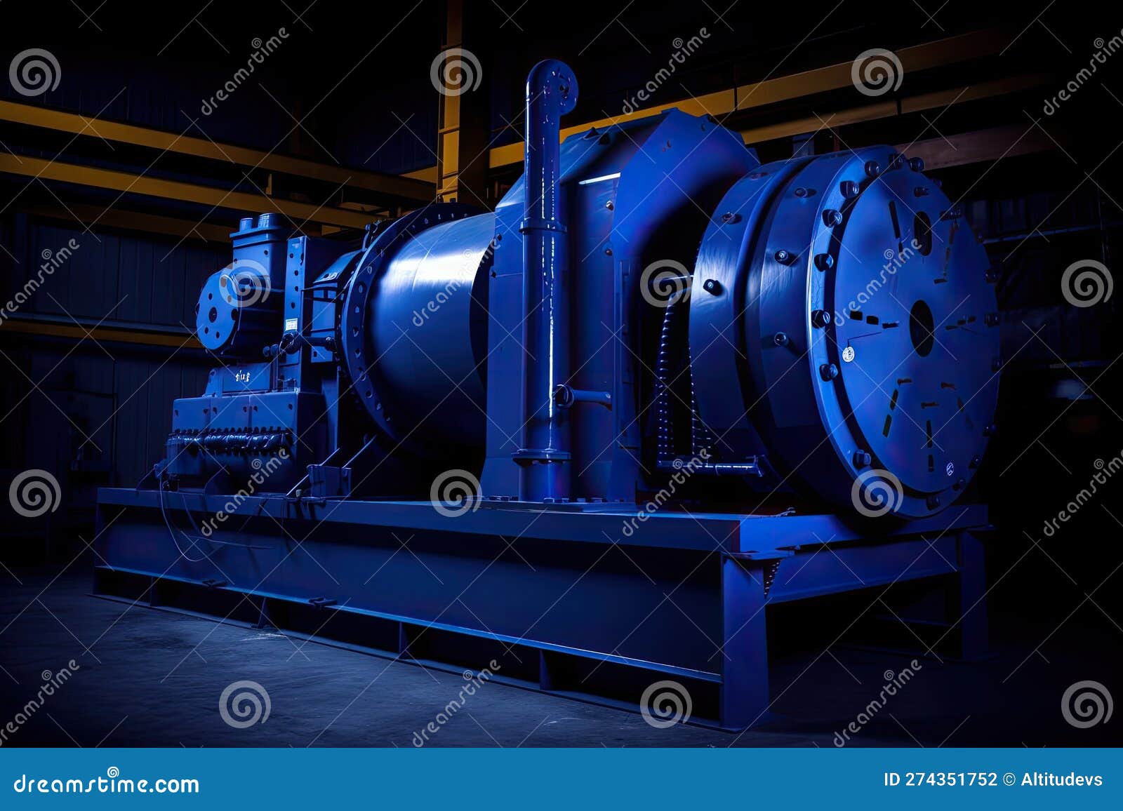 Blue Steel Machinery, Dark Blue Backdrop Stock Illustration ...