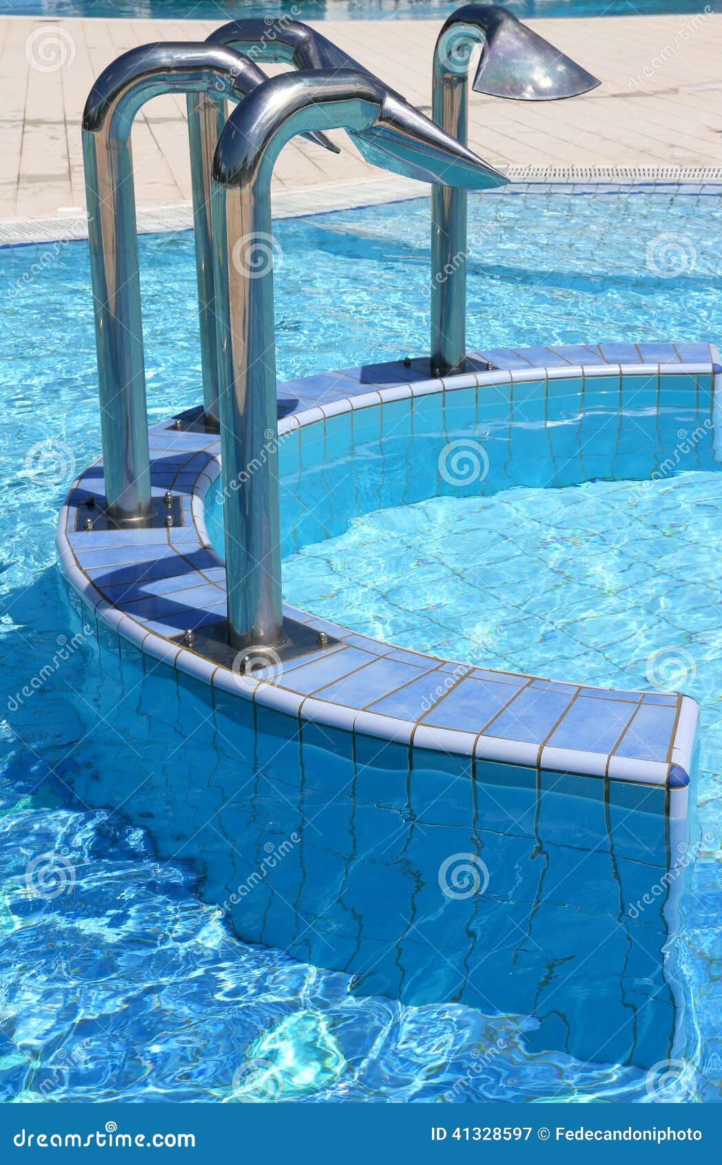 Blue Steps that Descend Towards the Big Blue Resort Pool Stock Image ...