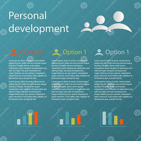 Blue 3 Steps Personal Development Infographic Stock Vector ...
