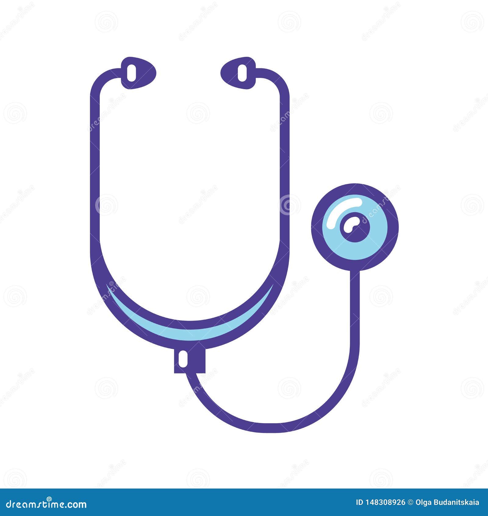 Blue Stethoscope Icon Vector Illustration Isolated on White . Medical ...
