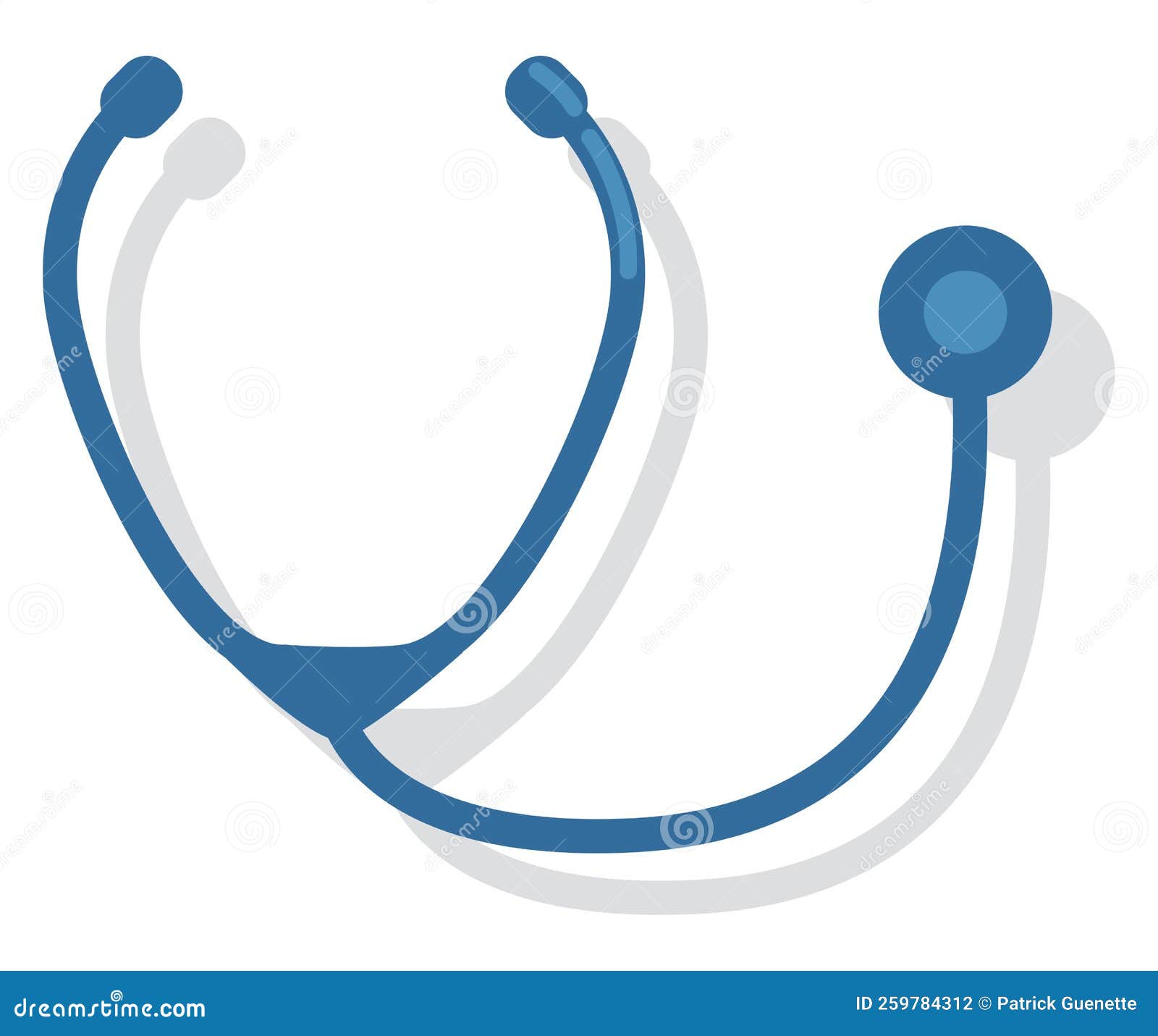 Blue stethoscope, icon stock vector. Illustration of tool - 259784312