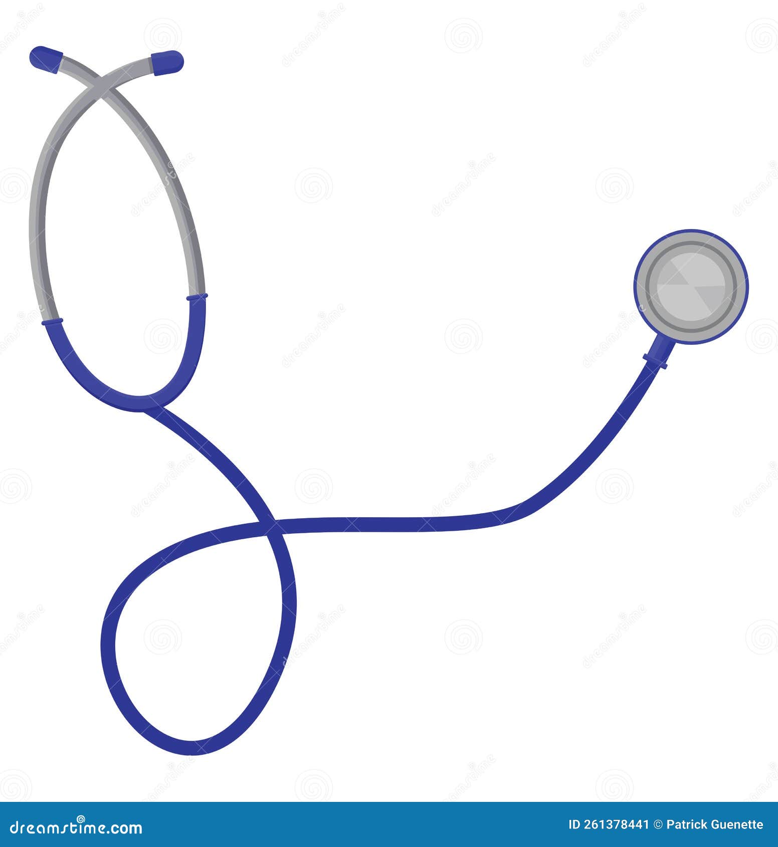 Blue stethoscope, icon stock vector. Illustration of diagnosis - 261378441