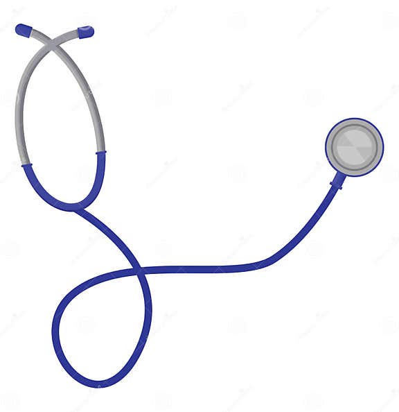 Blue stethoscope, icon stock vector. Illustration of diagnosis - 261378441