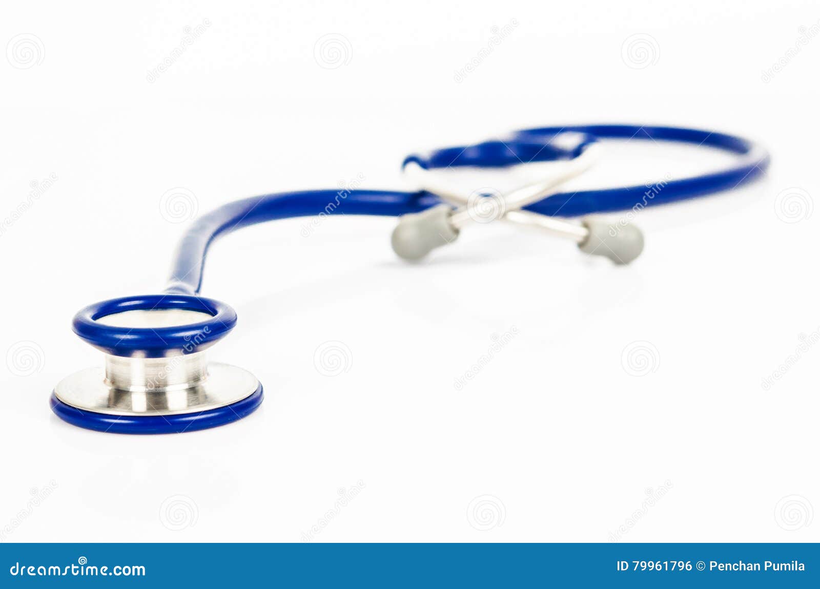 Blue Stethoscope Isolated on White Stock Photo - Image of exam, metal ...