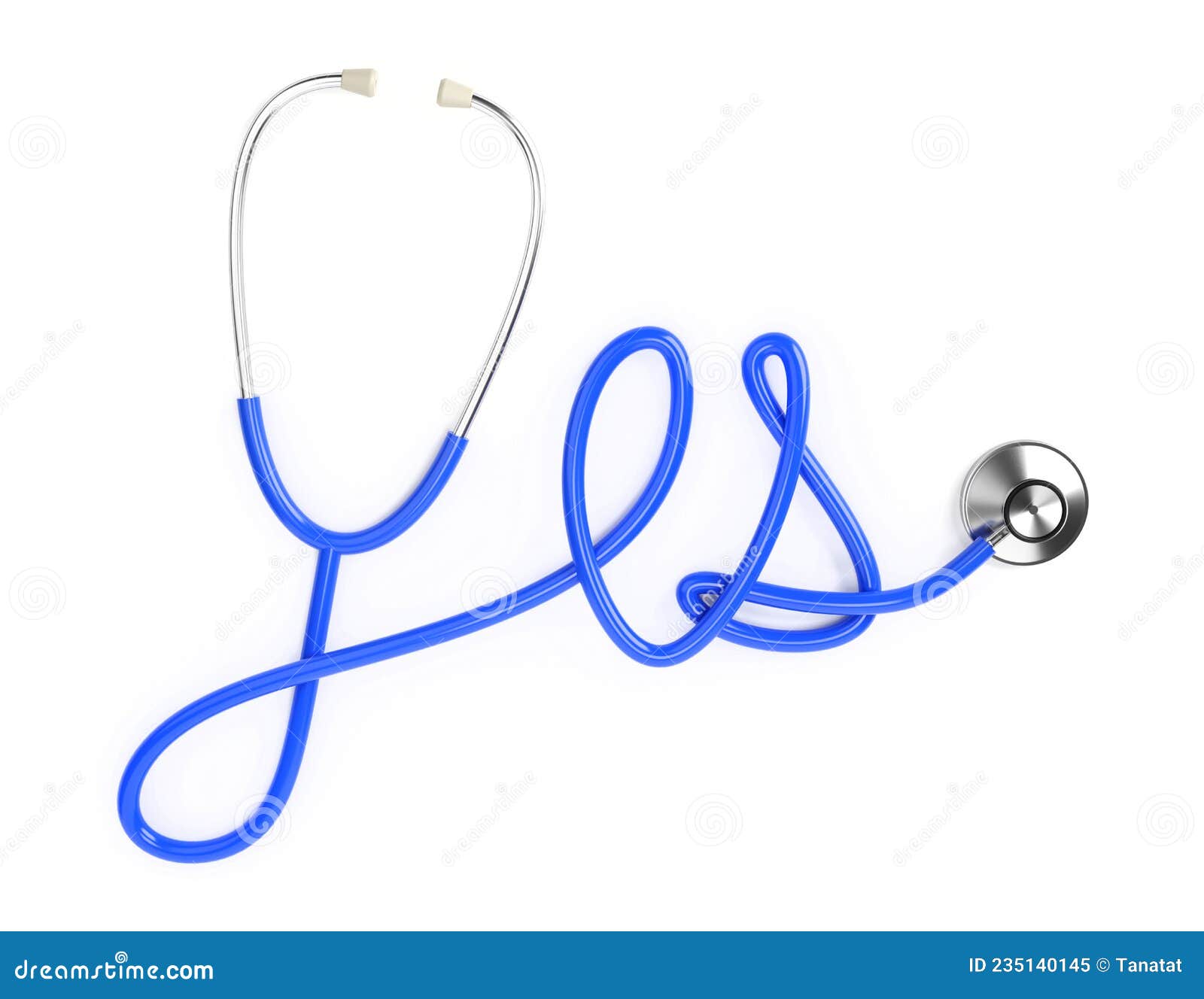 Blue Stethoscope And White Tablets With Electrocardiogram. ECG Curve In ...