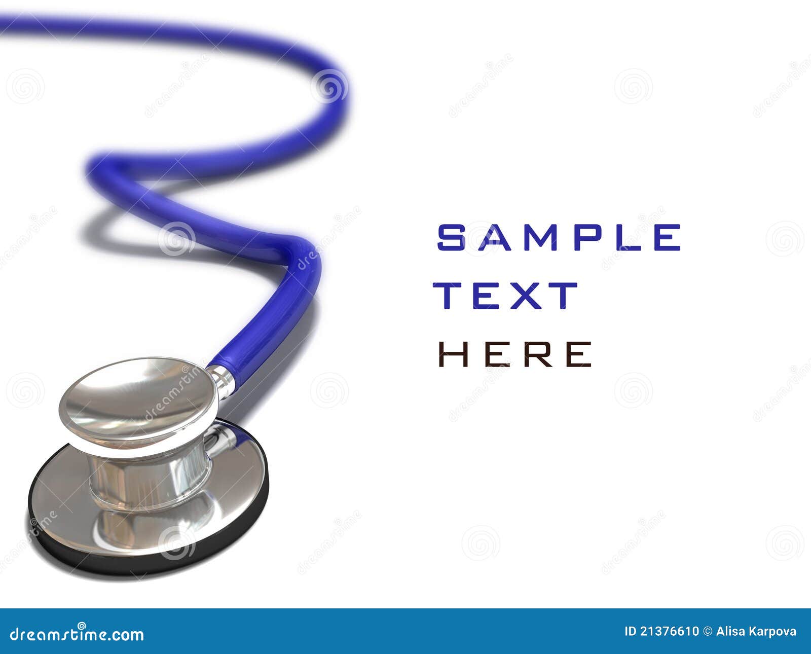Blue stethoscope on white stock illustration. Illustration of ...