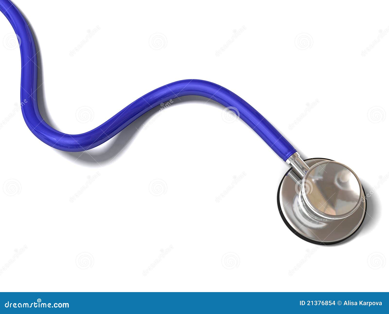 Blue stethoscope on white stock illustration. Illustration of care ...