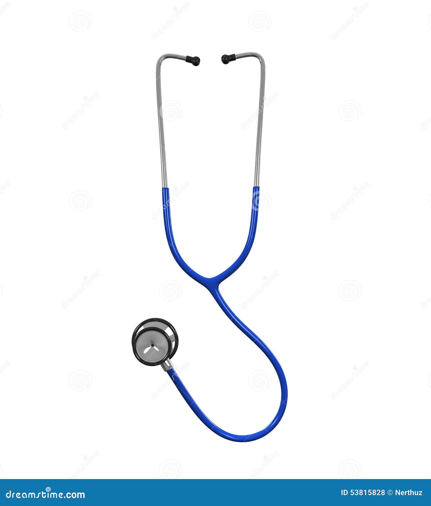 Blue Stethoscope And White Tablets With Electrocardiogram. ECG Curve In ...