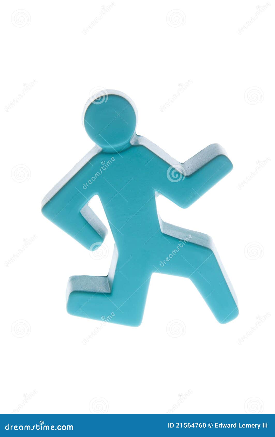 Blue Stick Man Running stock photo. Image of game, stick - 21564760