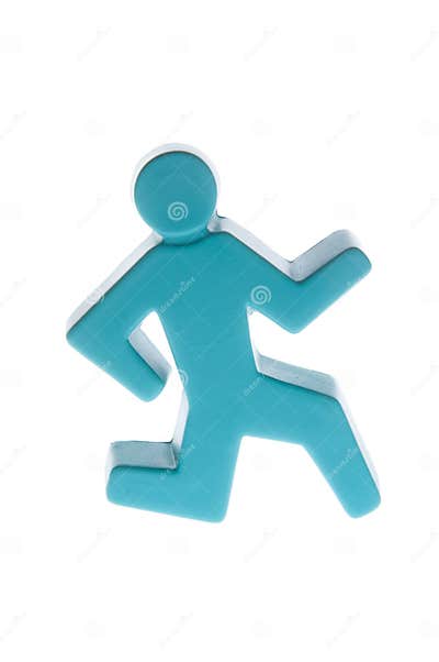 Blue Stick Man Running stock photo. Image of game, stick - 21564760