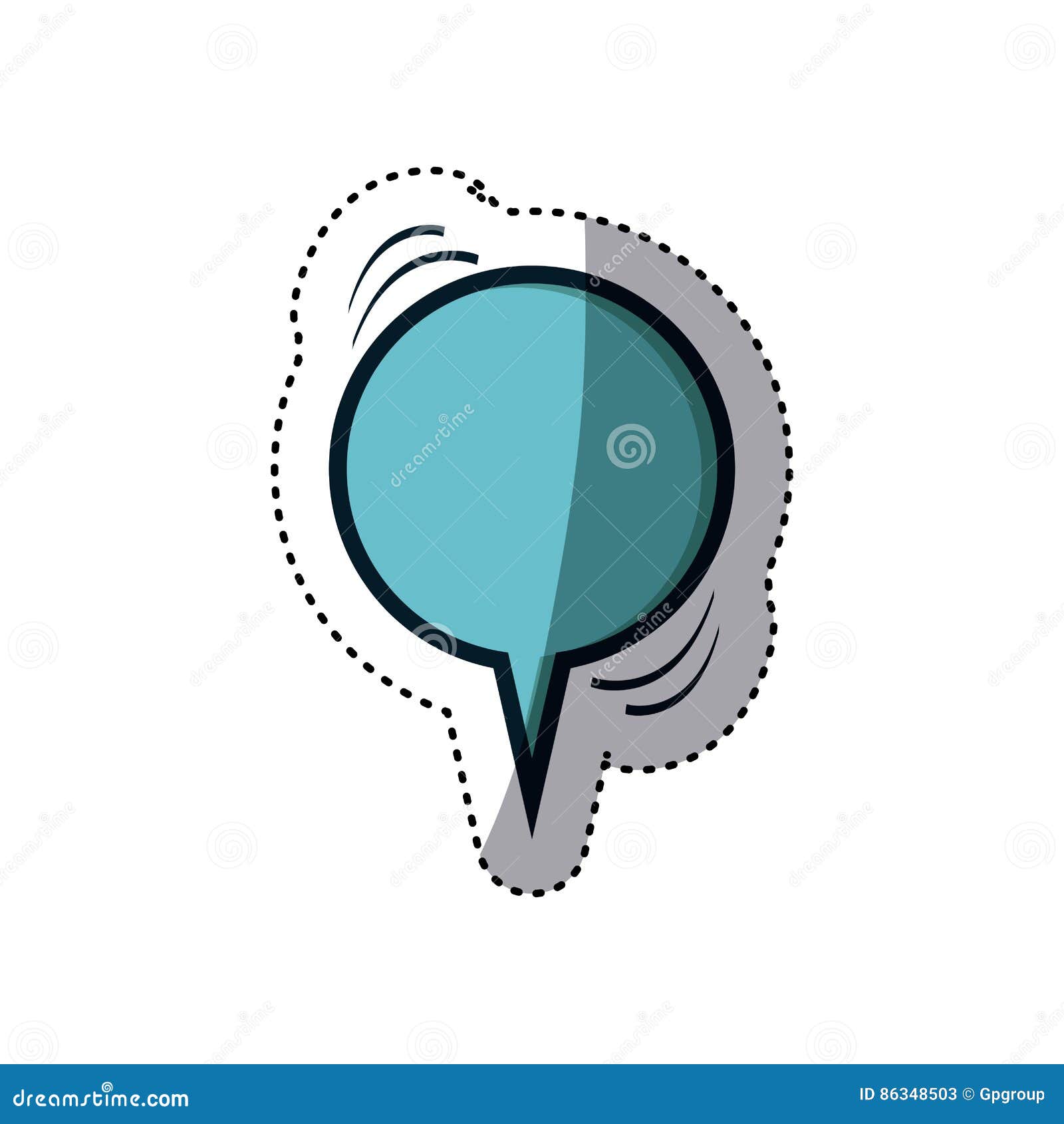 Blue Sticker Circular Shape Dialog Box Stock Illustration ...