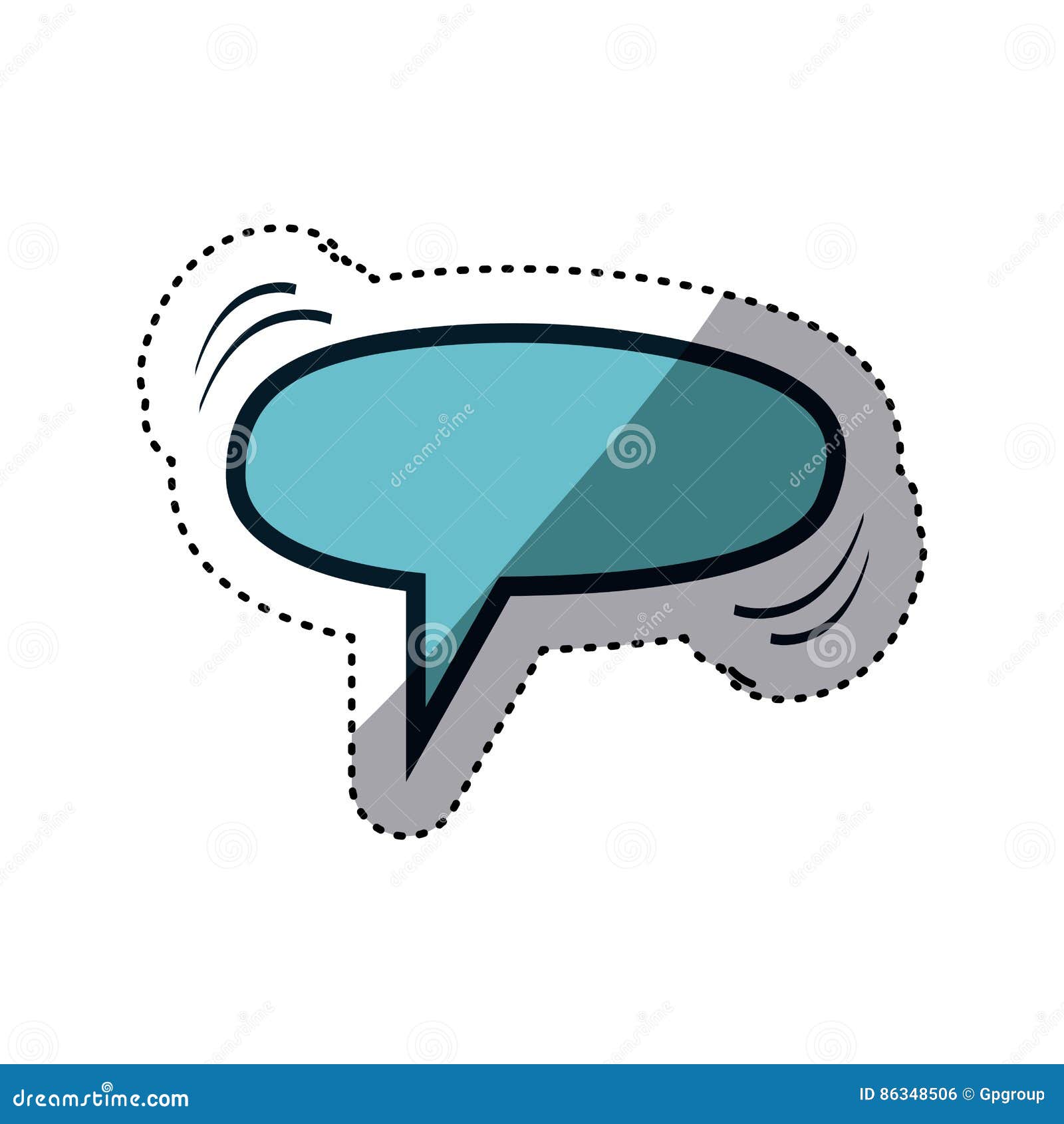 Blue Sticker Ellipse Shape Dialog Box Stock Illustration - Illustration ...