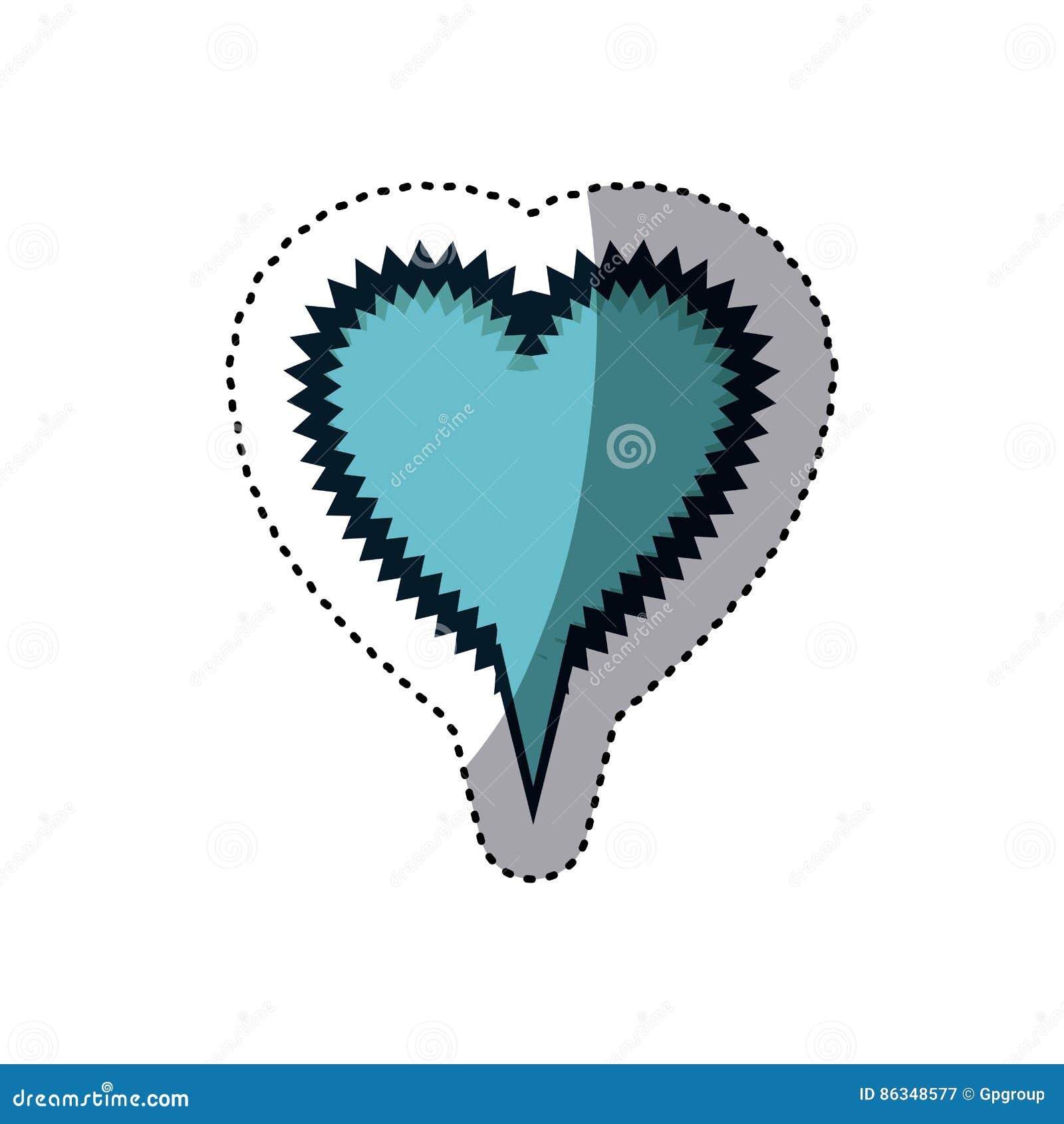Blue Sticker Heart Shape Callout Scream for Dialogue Stock Illustration ...