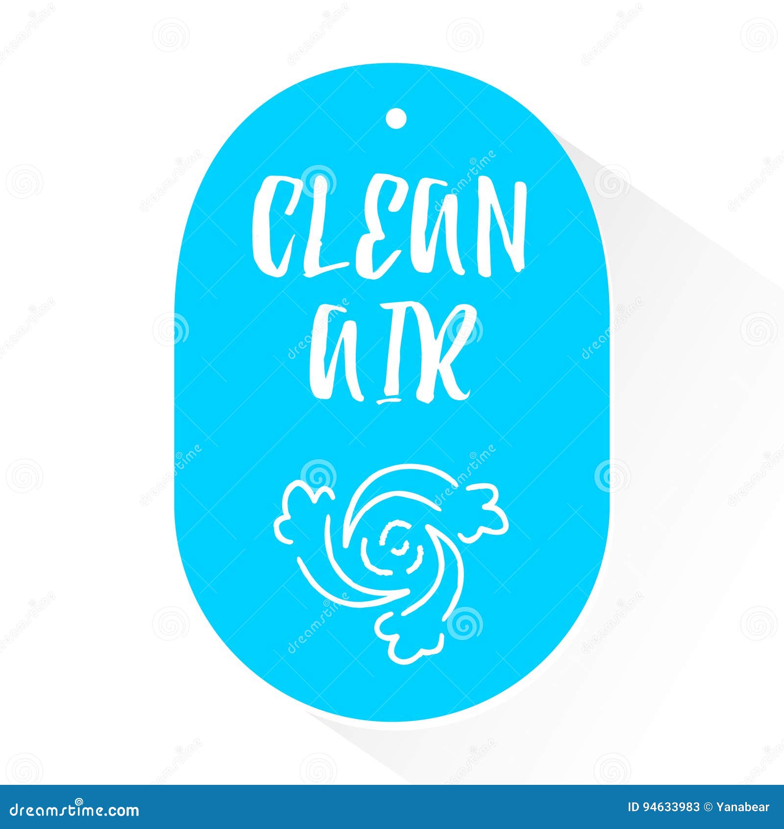 Blue Sticker with Lettering Text Clean Air and Silhouette of the Vortex ...
