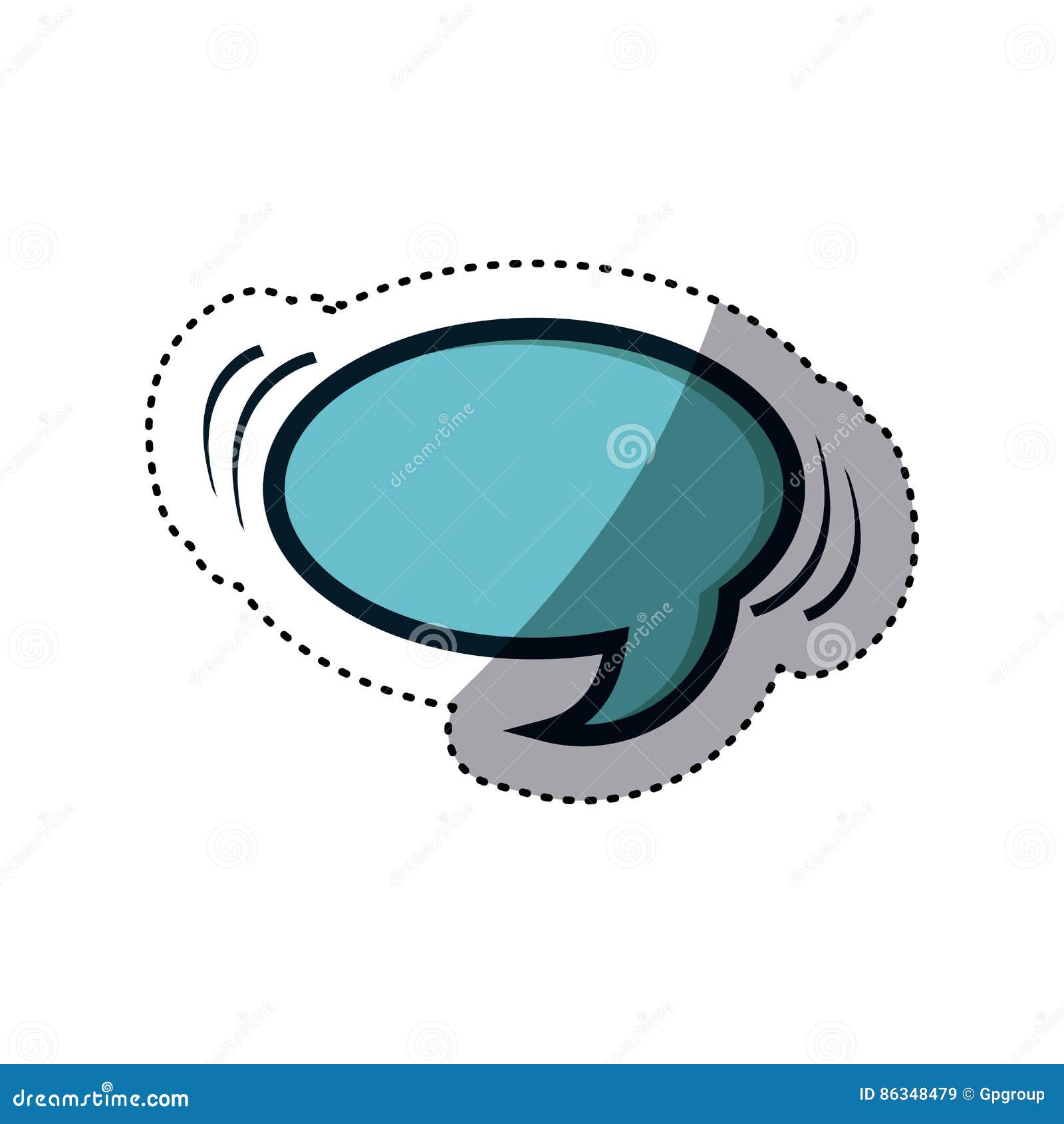 Blue Sticker Oval Shape Dialog Box Stock Illustration - Illustration of ...