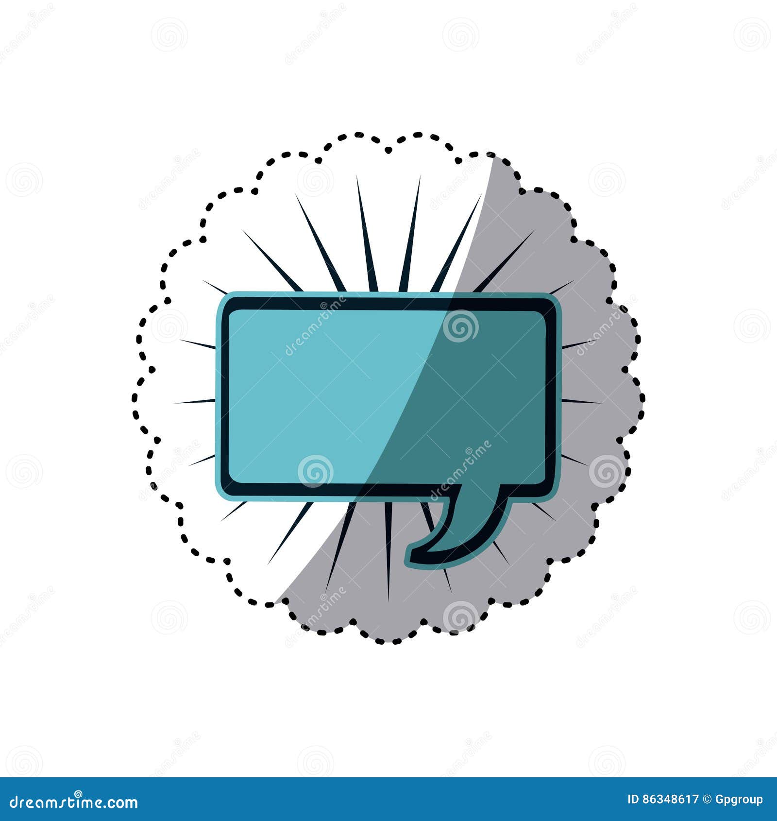 Blue Sticker Rectangle Shape Dialog Box with Lines Around Stock ...