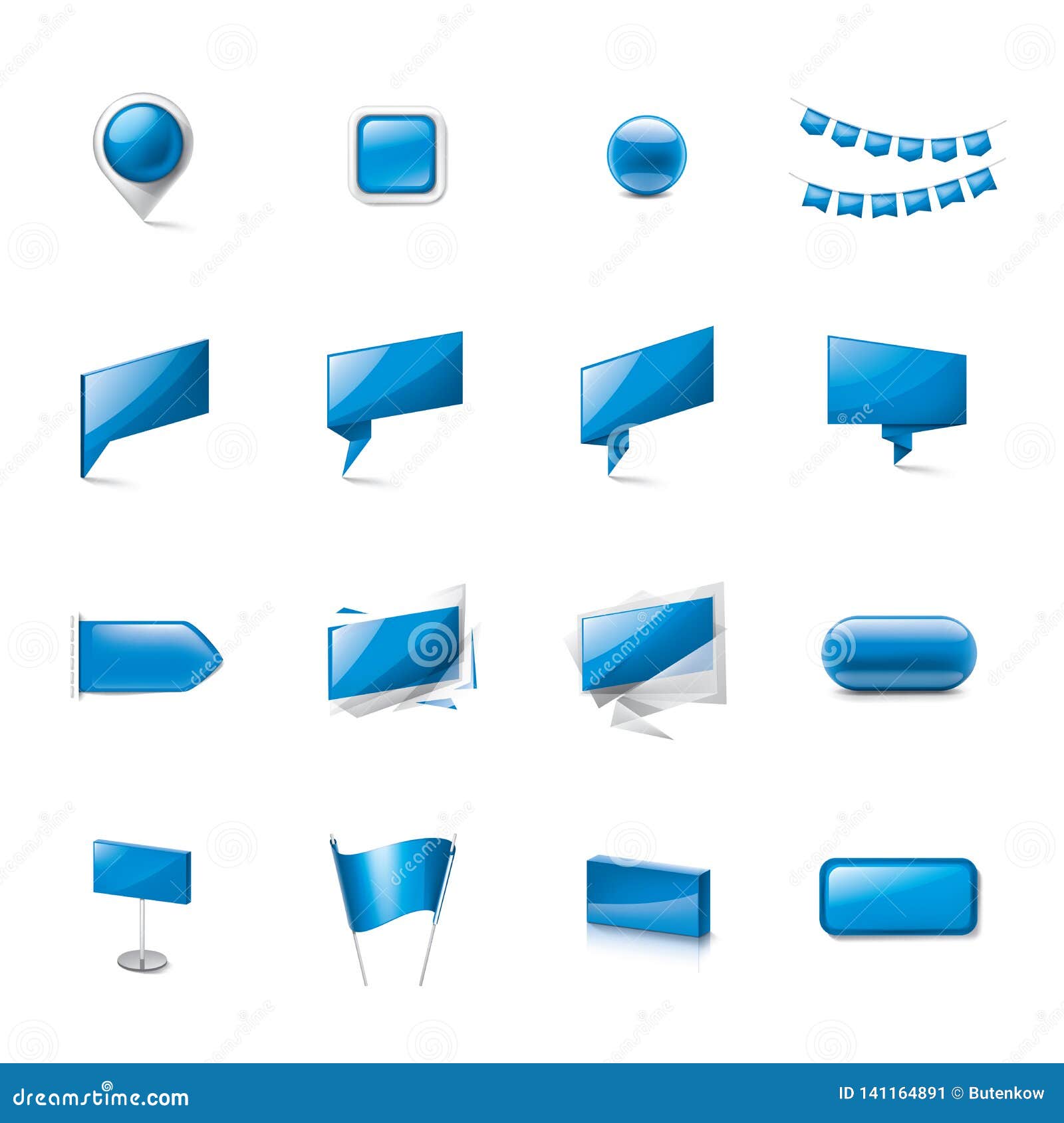 Blue Sticker on White Background. Vector Illustration Stock Vector ...