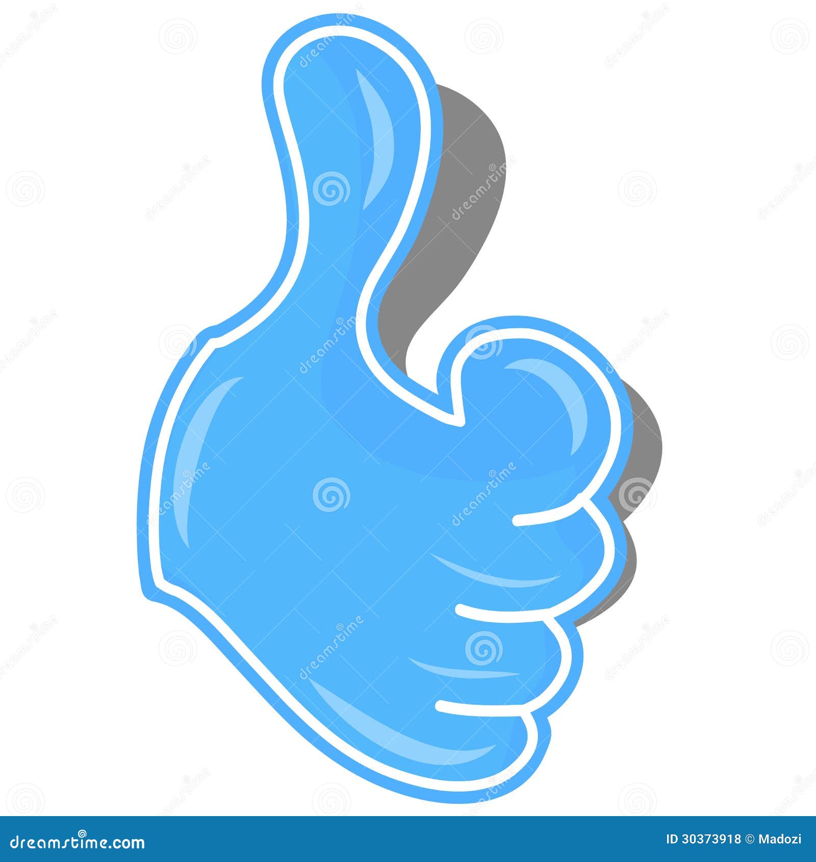 Blue Stickers of Very Good Hand Gesture Stock Vector - Illustration of ...